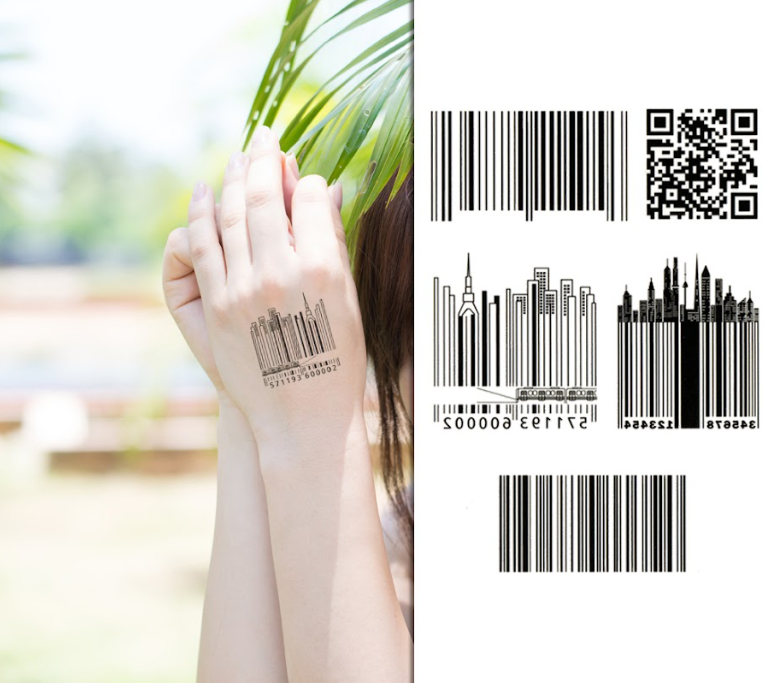 Barcodes and QR Code - Temporary Tattoo – Fake Kandy Tattoo